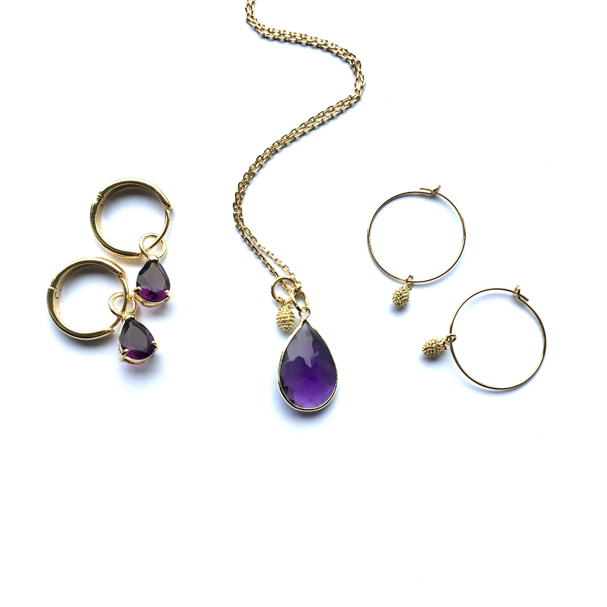 Sieraden set amazoniet kleine munt goud – Zonnig Zilver